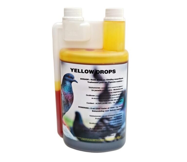 Gele druppels voor duiven 1Liter | Belgian Koi Farm